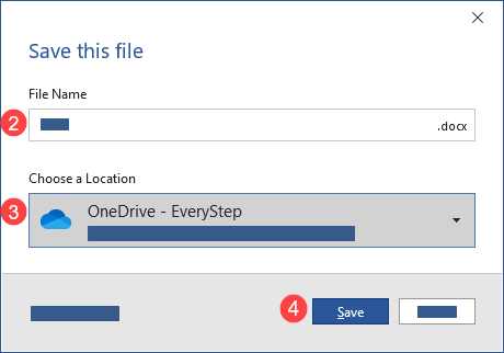Save, open, and upload files to OneDrive – EveryStep
