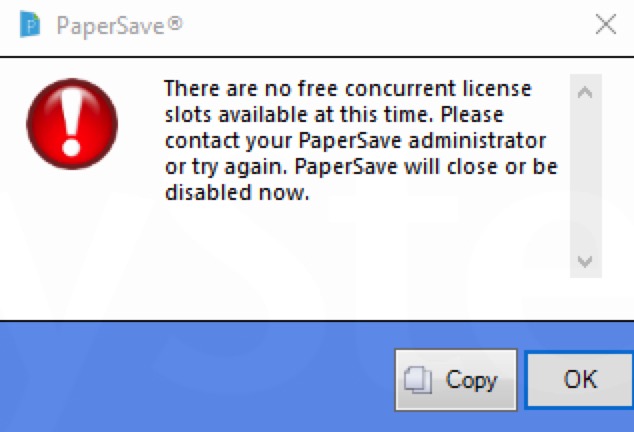 PaperSave License Error – EveryStep
